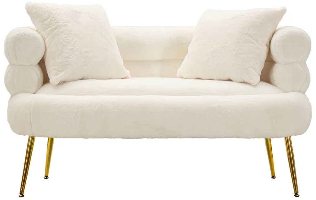 Designová pohovka Harmony 133 cm bílá / zlatá