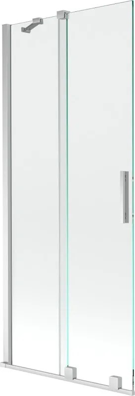 Mexen Velar dvoukřídlá posuvná vanová zástěna 85 x 150 cm, transparentní, chromová - 896-085-000-01-01