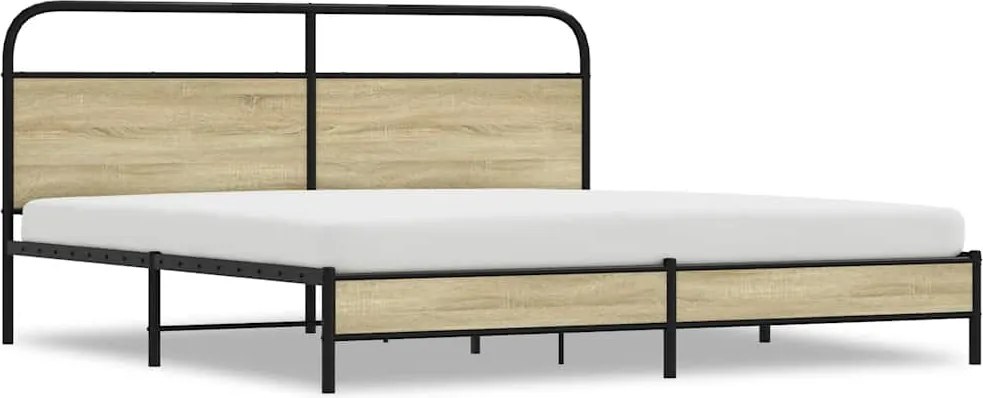 Kovový rám postele bez matrace dub sonoma 183 x 213 cm 3318685