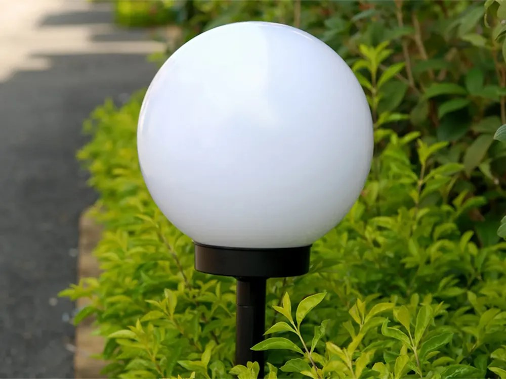 Verk Group 4x solární zahradní lampy bílé kuličkové bílé s rozsvícením 10 cm