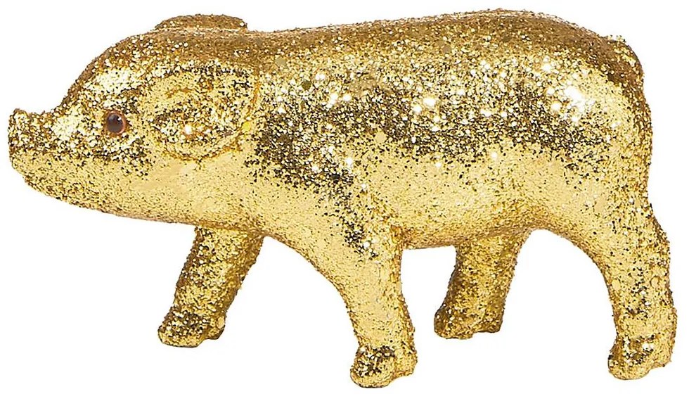PIGGY Prasátko se třpytkami 9 cm - zlatá