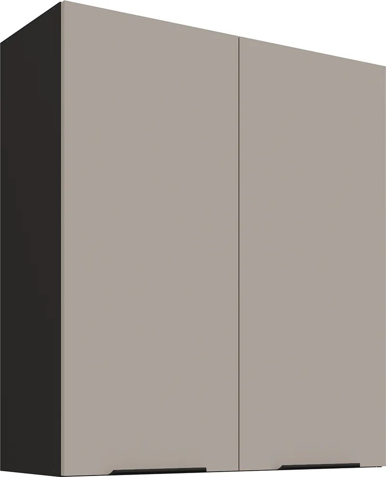 ARIA cb | horní skříňka 80 G-90 2F policová | 80 cm | VYSOKÁ | ANTI FINGERPRINT povrch | černá/béžová