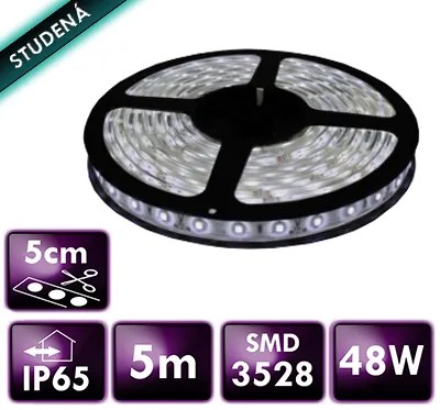 ECOLIGHT LED pásek - SMD 2835 - 5m - 120LED/m - 9,6W/m - IP65 - studená bílá