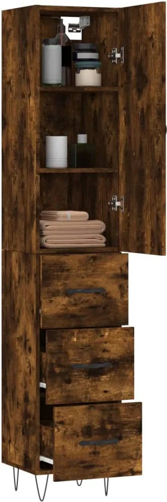Skříň highboard kouřový dub 34,5 x 34 x 180 cm kompozitní dřevo 3198886