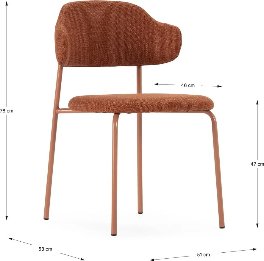 Jídelní židle v sadě v terakotové barvě 4 ks Adriel – Marckeric