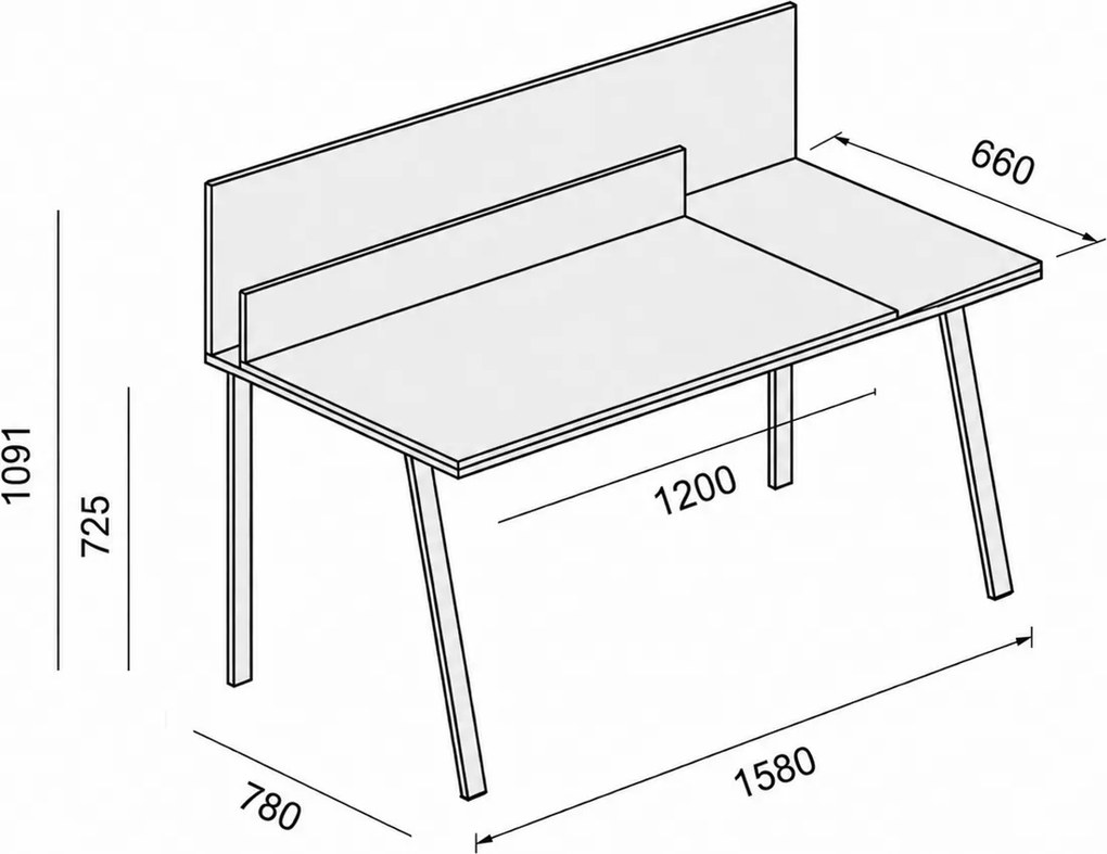 Kancelářský psací stůl SINGLE LAYERS, posuvná vrchní deska, s přepážkami, dub přírodní / dub mořený