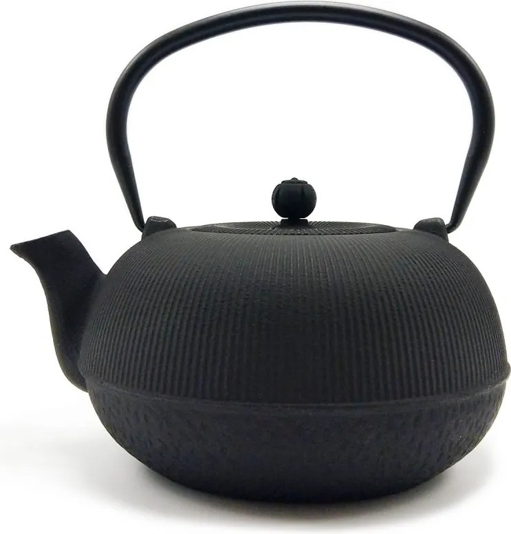 Litinová čajová souprava Sichuan, 1 l – sečuánský design, 2 porcelánové hrníčky se vzorem větviček