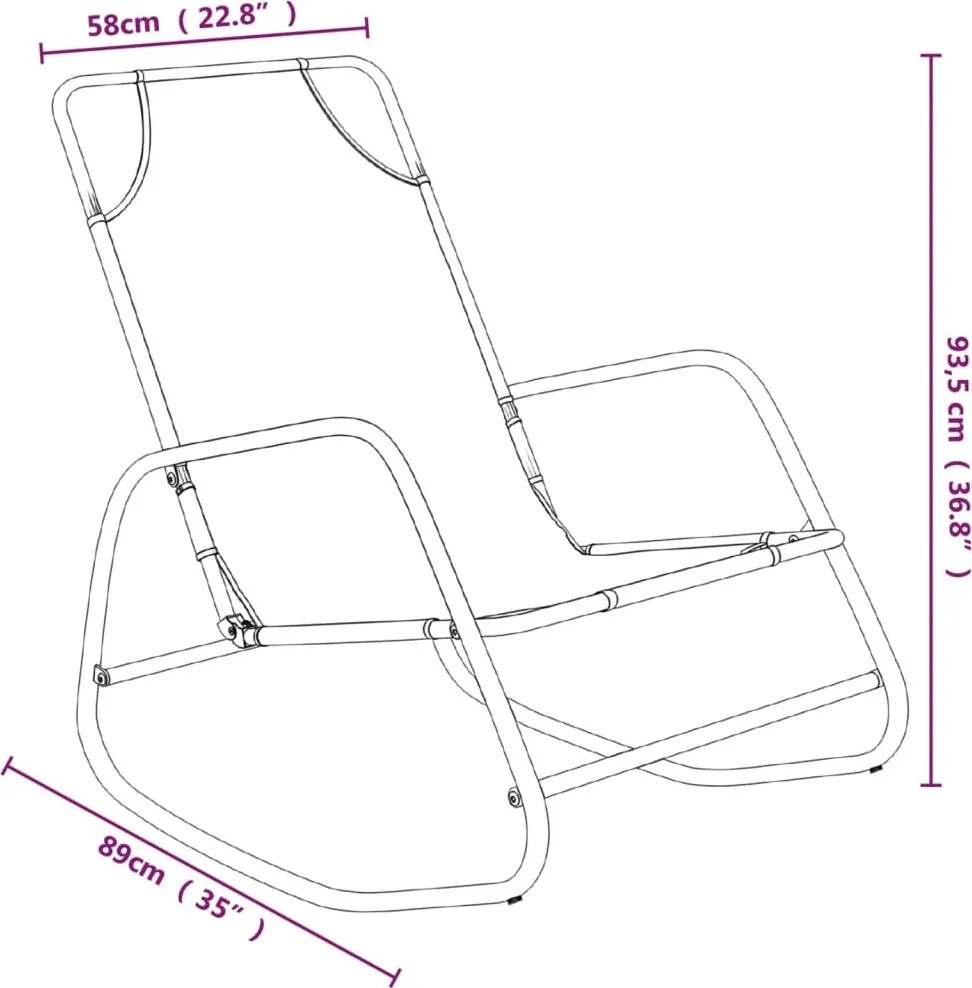 vidaXL Houpací lehátko ocel a textilen [318126] Barva: Šedá