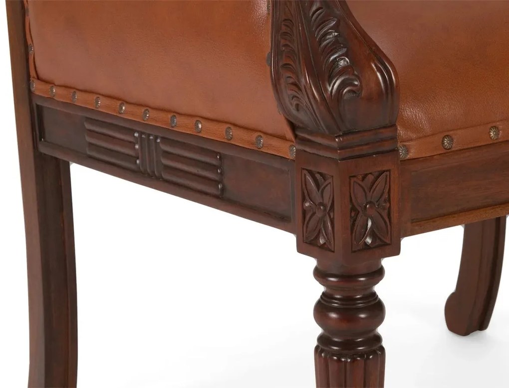 furniture-nabytek.cz - Kancelářské křeslo Camford II, masivní pravá kůže, lakované, hnědé