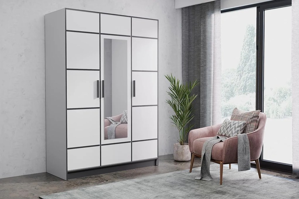 Szafa otwierana Roj3D - 156,4x205x39 cm bílý