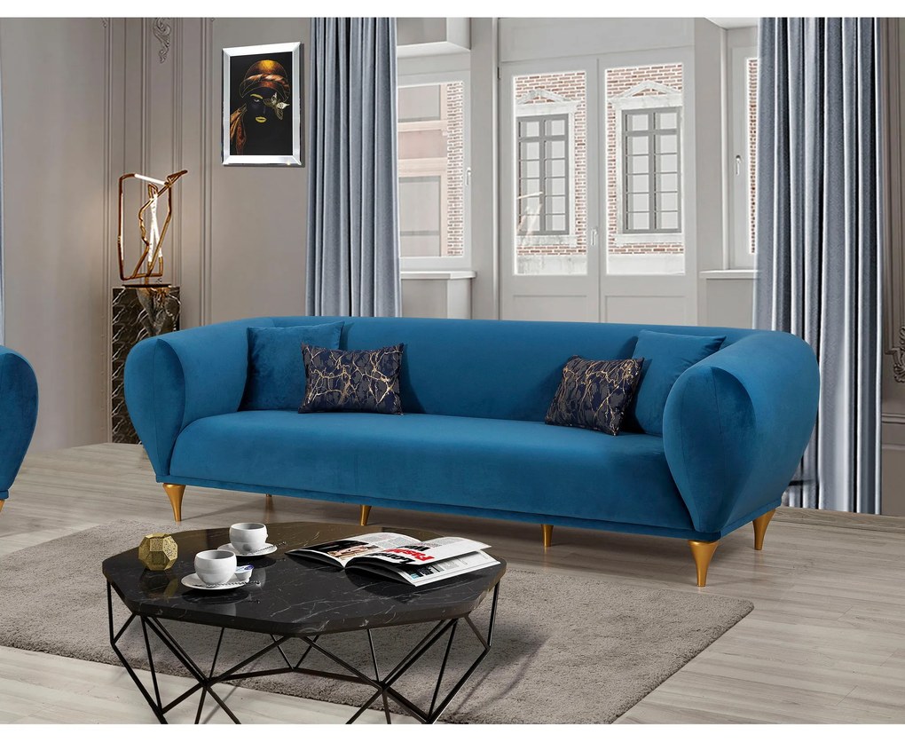 Hanah Home Třímístná pohovka MEBLON modrá 867UNQ1552