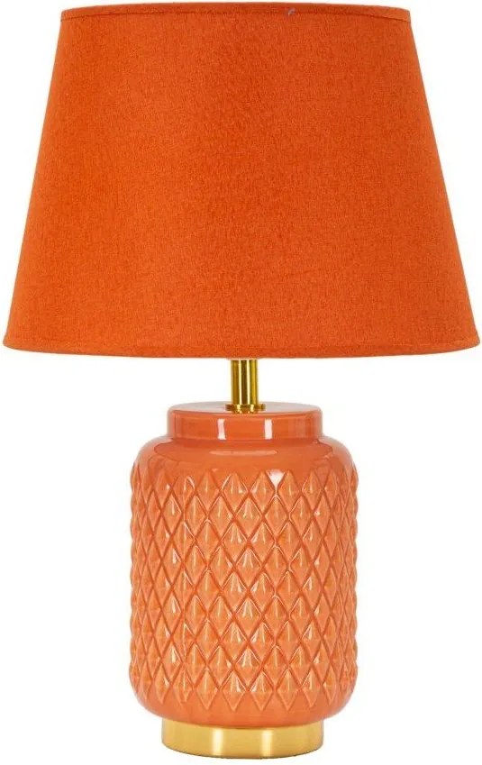 Oranžová keramická stolní lampa s textilním stínidlem (výška 44 cm) – Mauro Ferretti