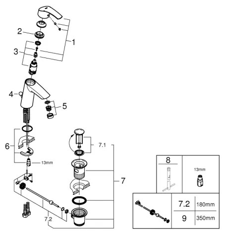 GROHE 23322001 - Umyvadlová baterie EUROSMART DN 15 lesklý chrom