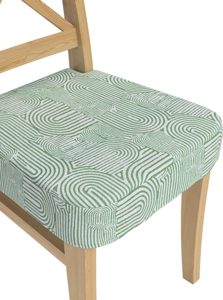 Sedák na židli IKEA Ingolf barva zelená látka pletený vzor, vzorované