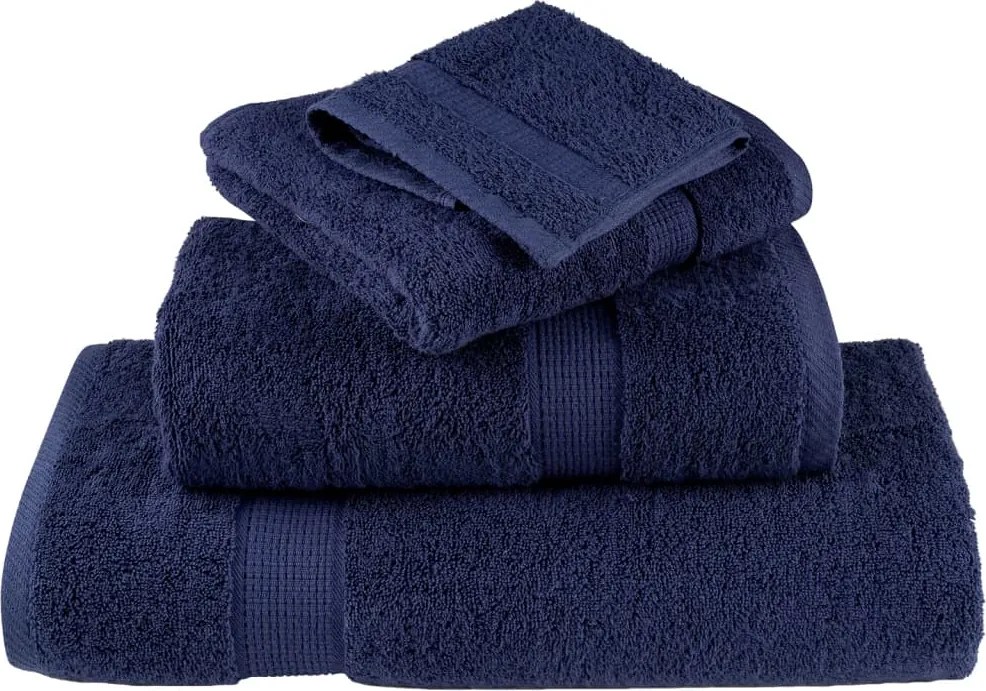 Prémiové saunové osušky SOLUND 4 ks tmavě modré 80x200 cm 600 g/m² 137267