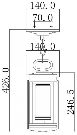 Kichler KL-SOUTH-HOPE8-S-Venkovní lustr na řetězu SOUTH HOPE 1xE14/60W/230V IP44