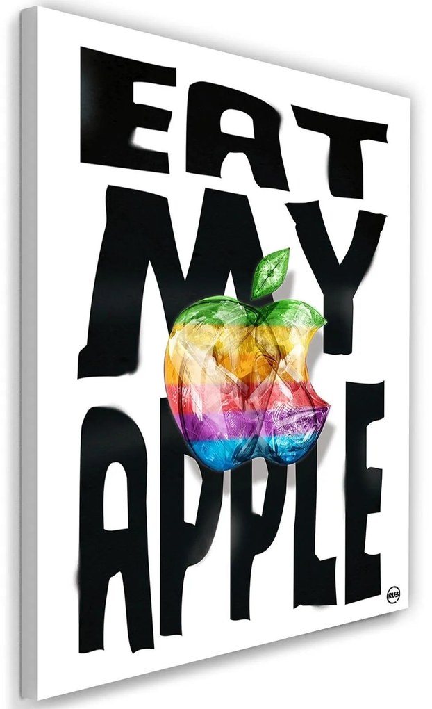 Gario Obraz na plátně Nápis a barevné razítko Apple - Rubiant Rozměry: 40 x 60 cm