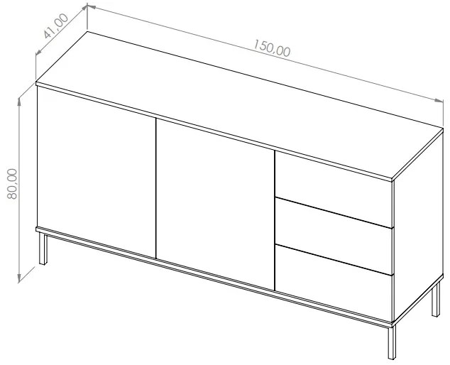 Gib Prostorná komoda Querty - bílá