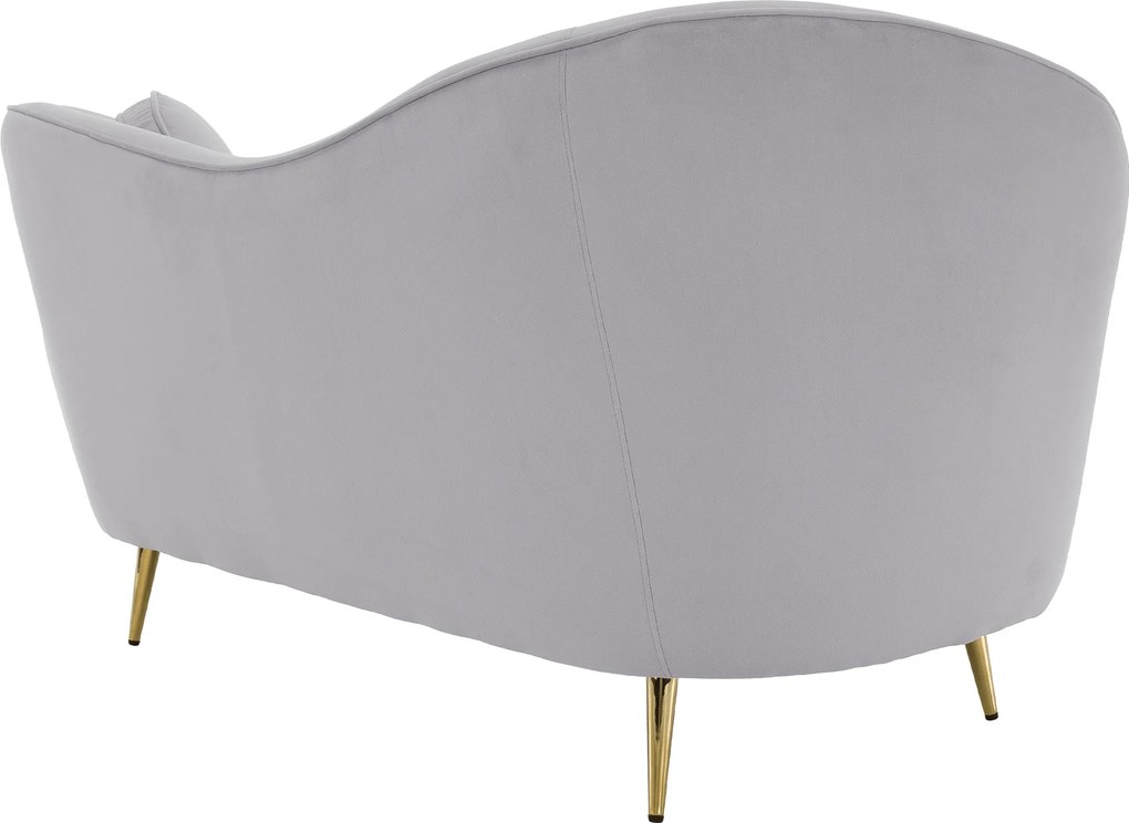 Designový 2-sed, šedá Velvet látka/gold chrom zlatá, EZIO TYP 2