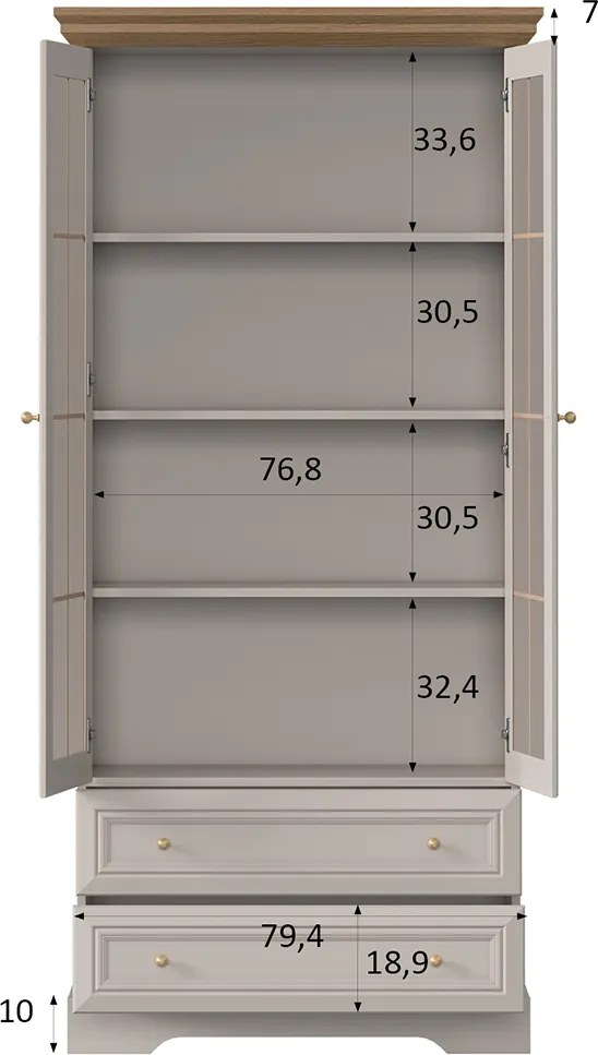 Obývací stěna KORA k | 2 díly | 216 cm | kašmír/dub mavelia