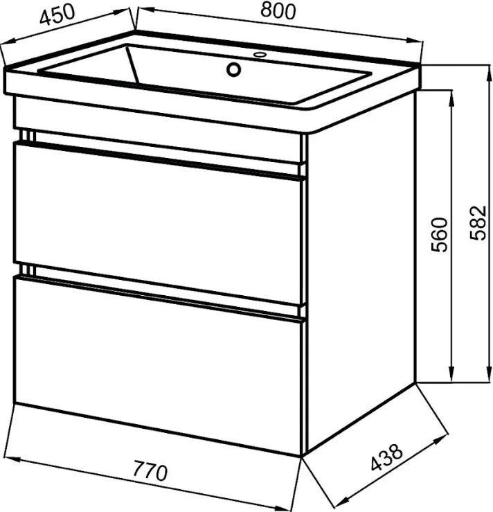 Lavedo Monaco I 80 koupelnová skříňka s umyvadlem