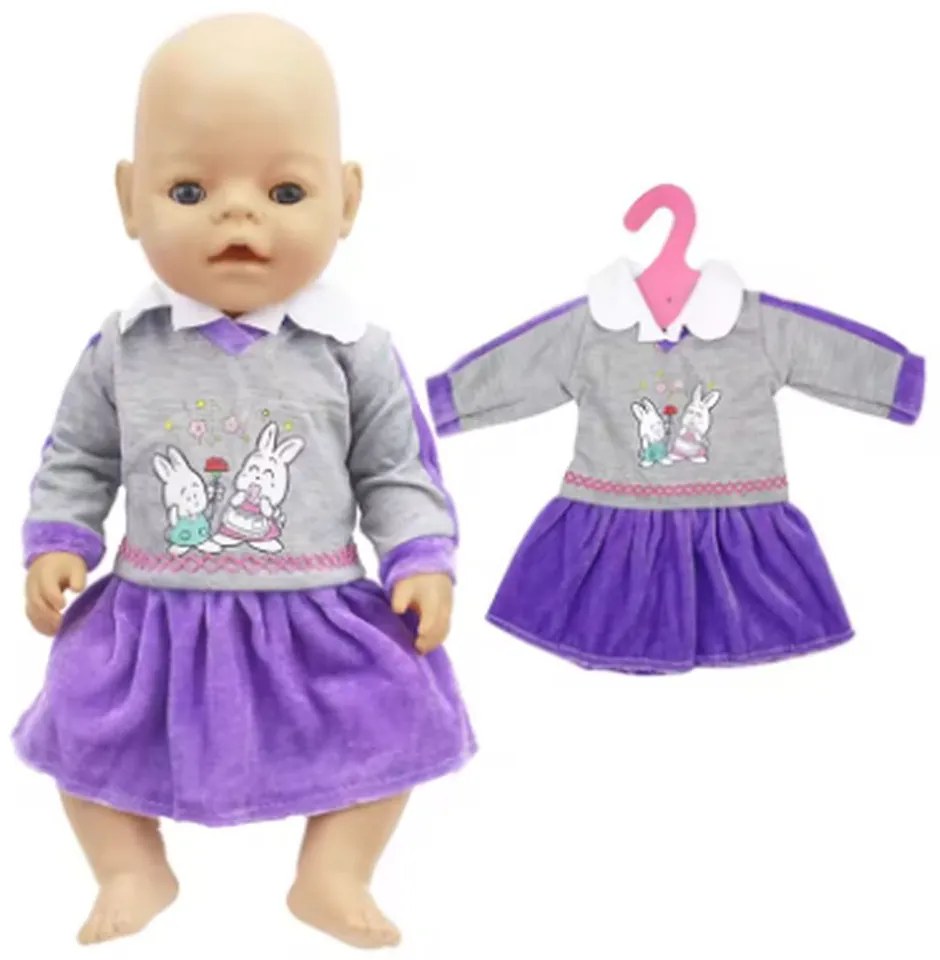 Šatičky, sety a soupravy pro panenky American girl a Baby Born Varianta: A7 fialovo šedé šaty
