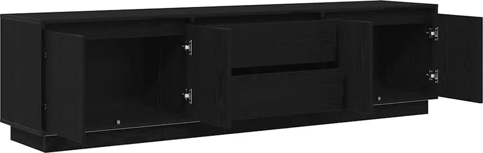 TV skříňka s LED osvětlením černý dub 193,5x41x50 cm 3328436