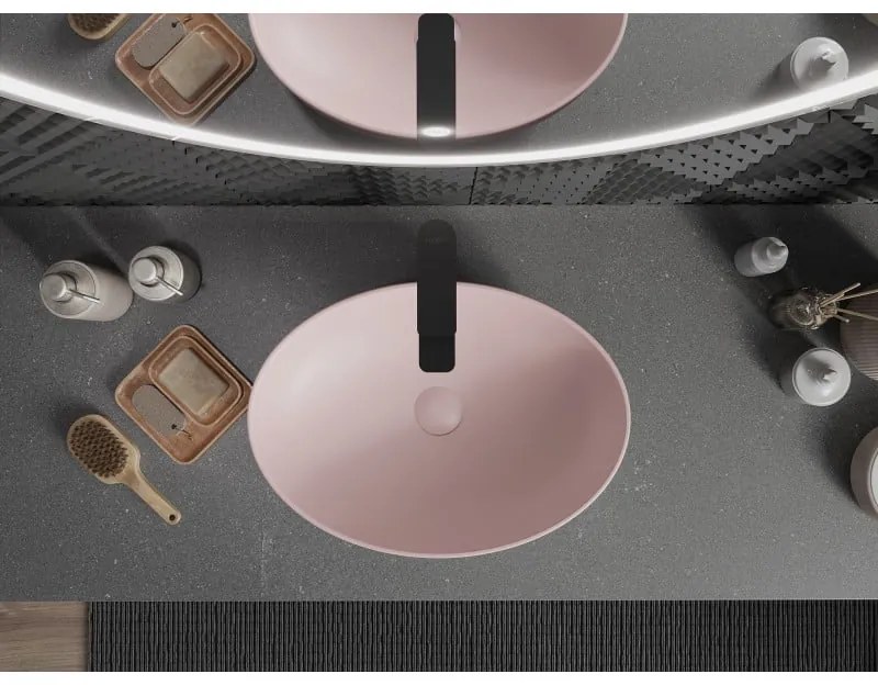 Mexen Cornelia, umyvadlo na desku 50 x 36 cm, růžová matná, 21885044