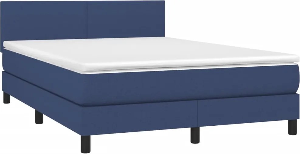 Box spring postel s matrací modrá 140x200 cm textil 3139903