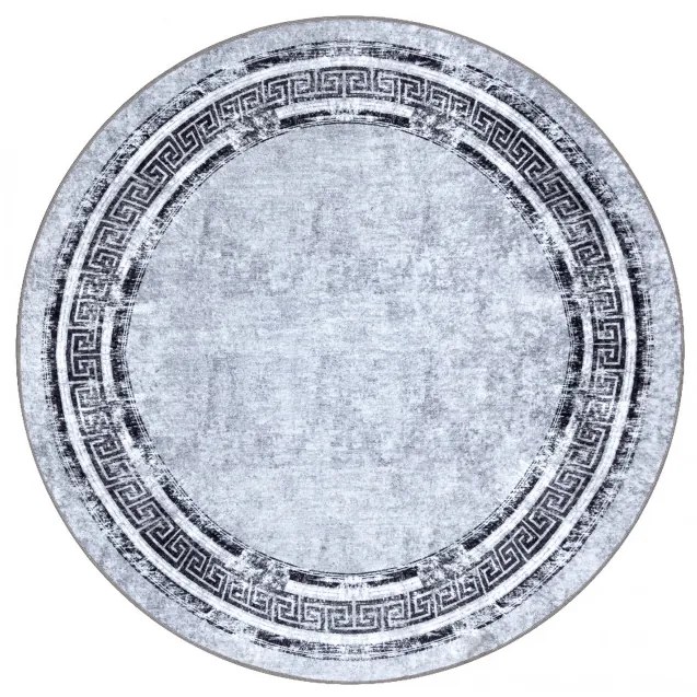 Koberec MIRO 51254.802 mramor / řecký, šedý / černý kruh