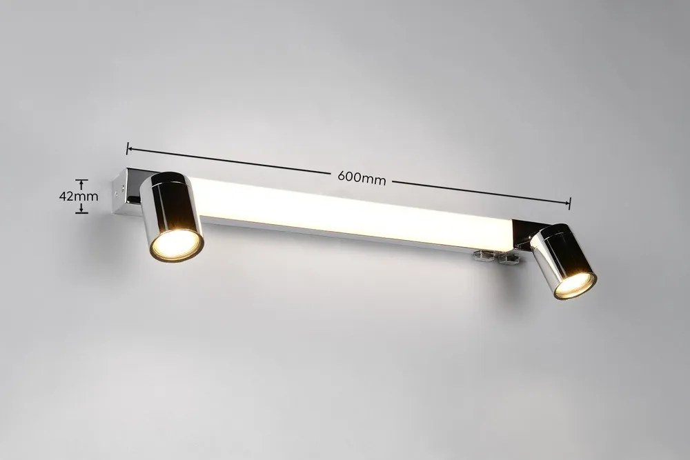 LED nástěnné svítidlo v leskle stříbrné barvě Enrico – Trio