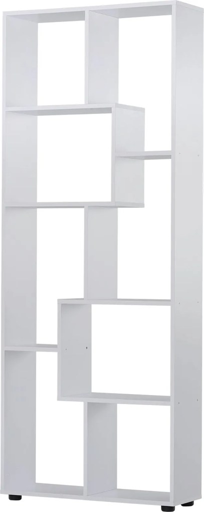 HOMCOM Moderní vertikální knihovna s 8 policemi z E1 dřevotřísky 70 x 24 x 178 cm bílá | Aosom