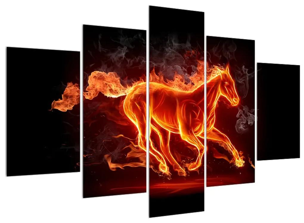 Obraz koně v ohni (150x105 cm)