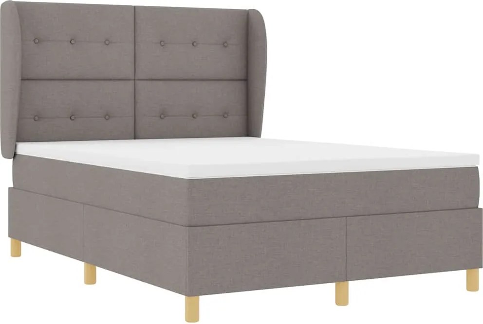 Postel s boxspringem s čelo Taupe 200 x 140 cm textil 3340757