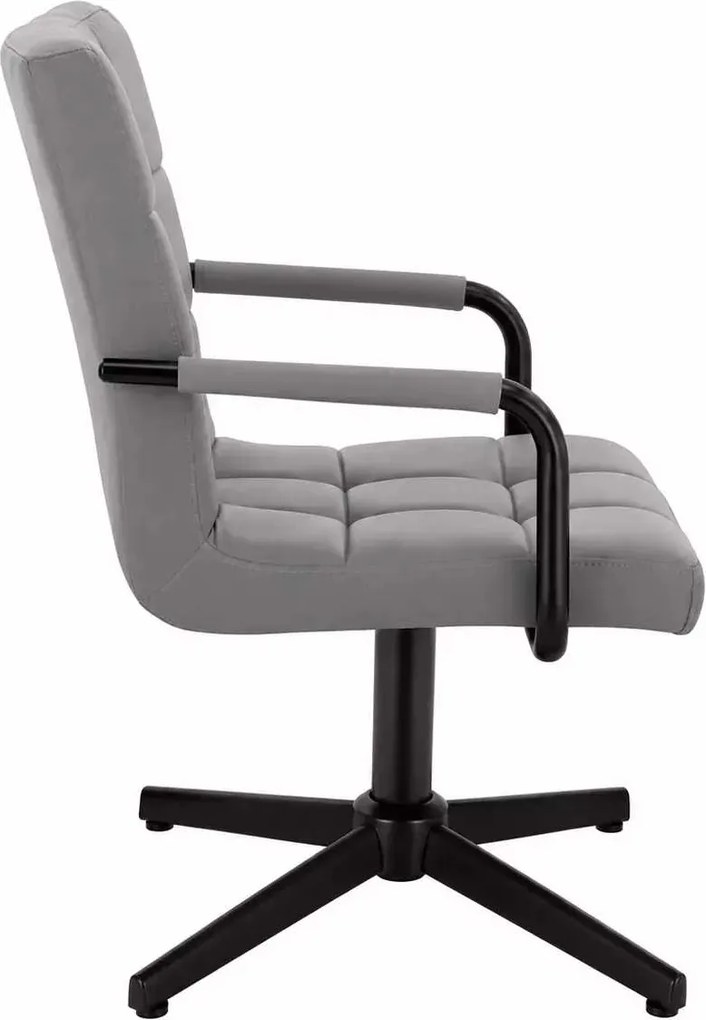 LuxuryForm DESIGN Otočná židle VERONA BLACK na černém kříži - šedá