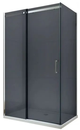 Mexen Omega sprchový kout 140x70cm, 8mm sklo, chromový profil-šedé sklo, 825-140-070-01-40