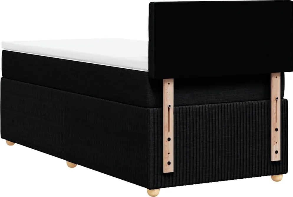 Box spring postel s matrací černá 90x200 cm textil 3287355
