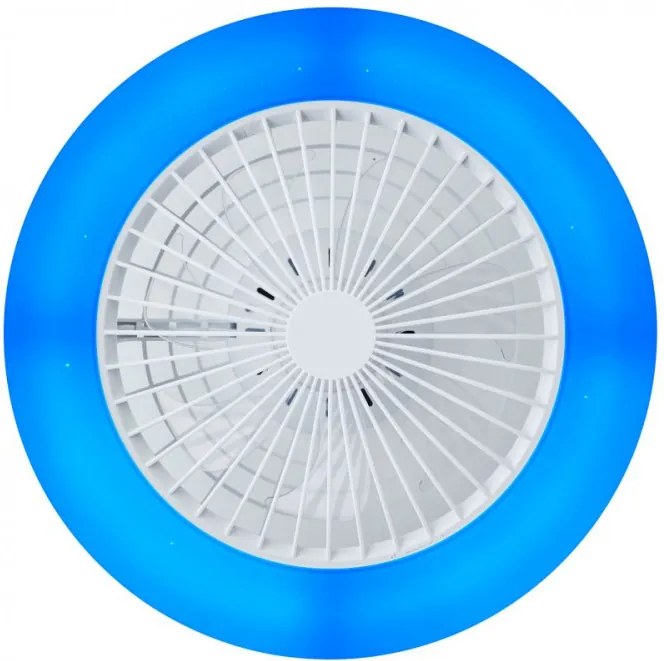 Brilliant G60020/05 Stmívatelné LED svítidlo SALERNO BÍLÉ & reverzní VENTILÁTOR + funkce LED