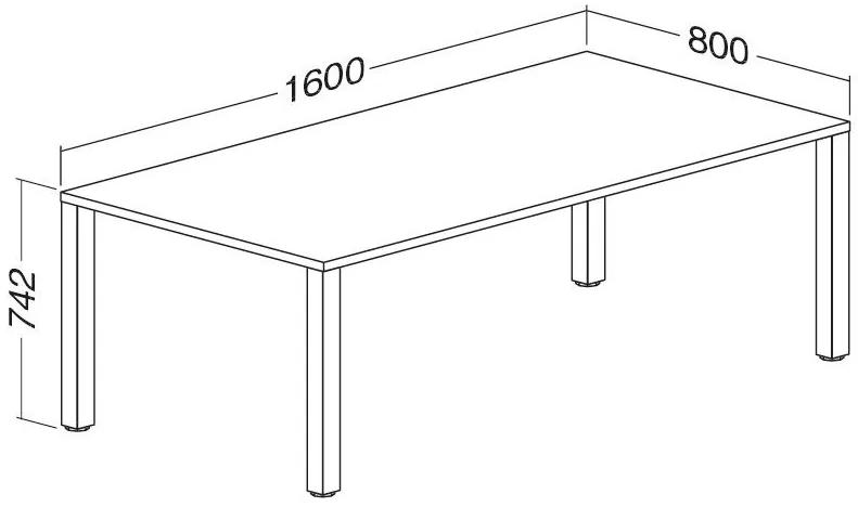 Stůl ProOffice B 160 x 80 cm, buk