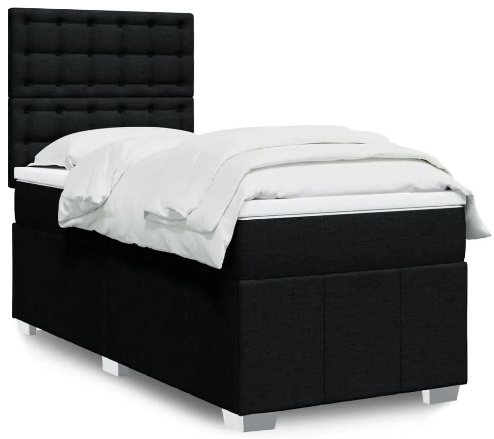 Box spring postel s matrací černá 100 x 200 cm textil 3293895