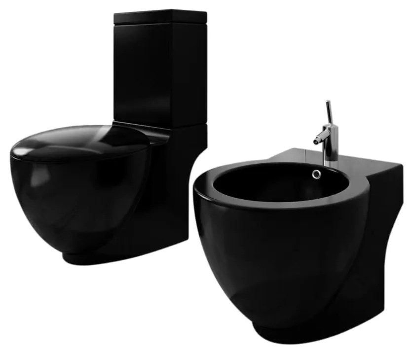 Černá keramická toaleta a bidet 270060
