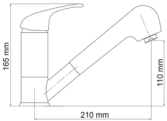 Slovarm Vodovodní baterie BRUSE 3508 Dřezová baterie s vytahovací sprchou - chrom