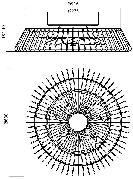 Mantra 7122 Himalaya, stropní svítidlo s ventilátorem a dálkovým ovladačem, LED 70W 2700K-5000K, stříbrná, průměr 63cm