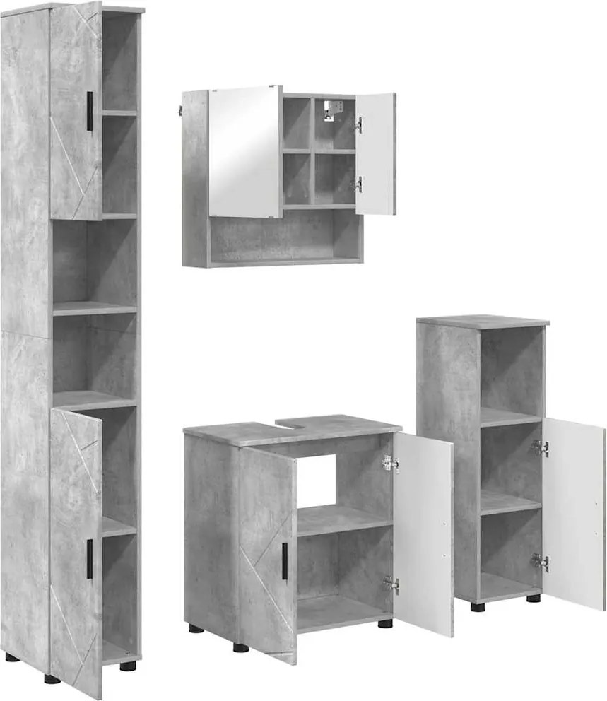 Sada koupelnového nábytku 4 ks Betonově šedá 61 x 35 x 64 cm 3392966