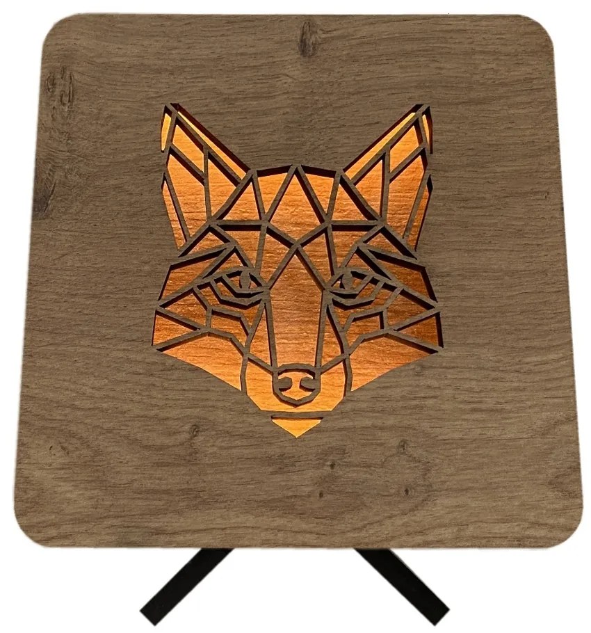 Li-Go "Hlava lišky" lampa 19x19cm provedení povrchu: dub světlý