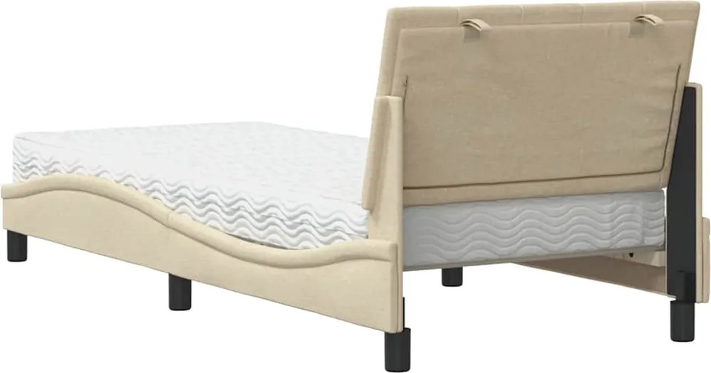 Postel s matrací Hanko krémová 90 x 200 cm textil 3310508