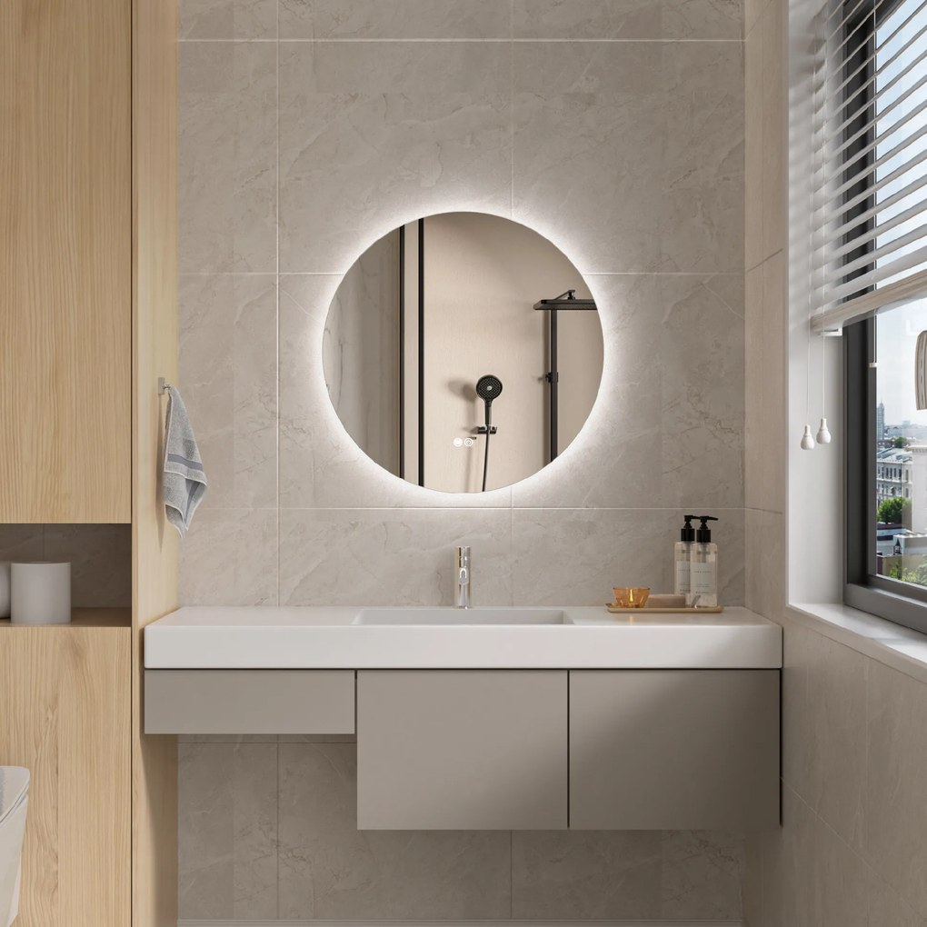Erga Sofia, kulaté LED zrcadlo 60cm, 1380 lm, 3 barvy světla, ERG-V01-207-6060