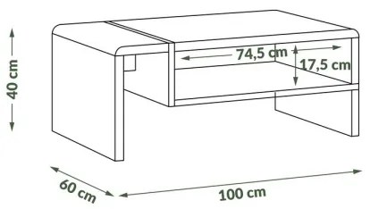 Konferenční stolek FRED bílá/šedá