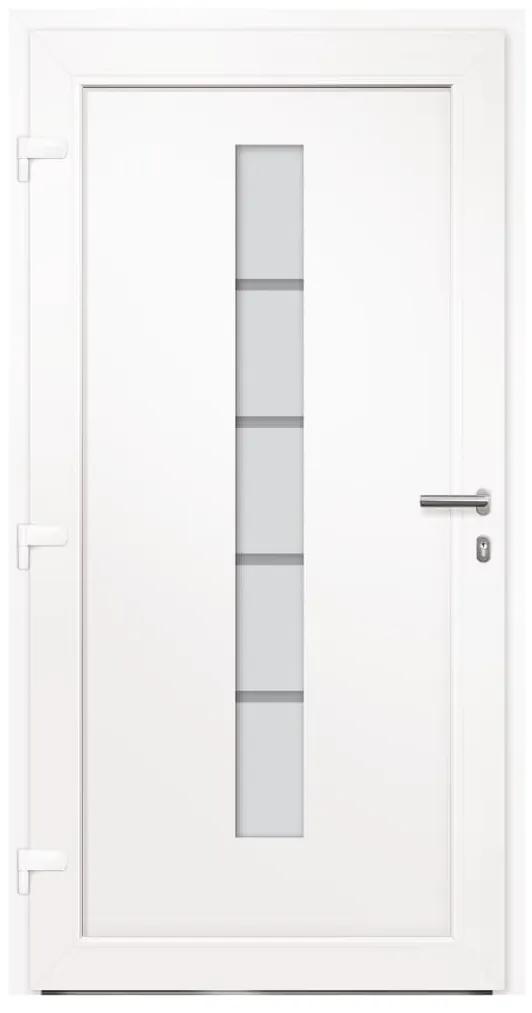 Vchodové dveře hliník a PVC bílé 100 x 210 cm,  3056810