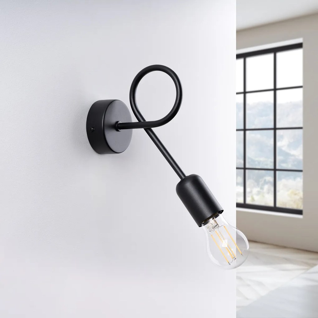 Sollux Lighting Nástěnné svítidlo LOOP Černá